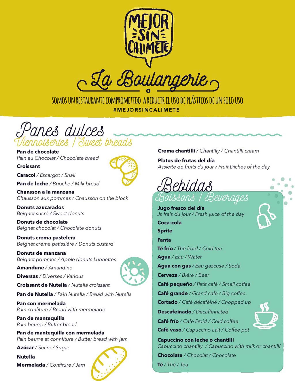 Boulangerie Française: pan y croissants en la mesa • Las Terrenas